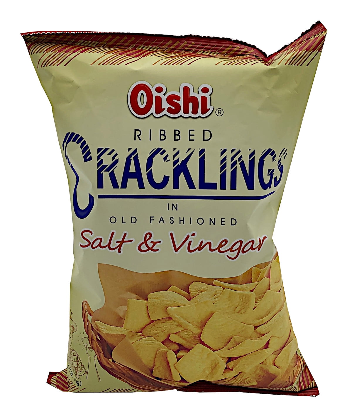 Oishi Ribbed Cracklings In Salt & Vinegar (Big) Pack of 6 - Walmart.com