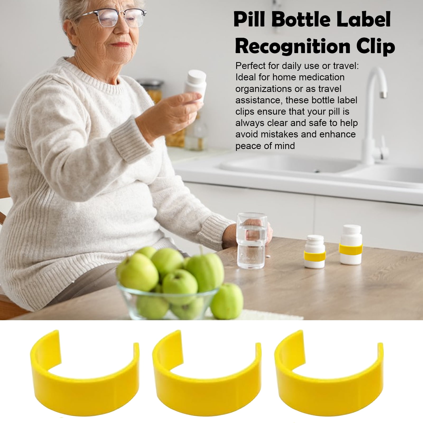 Oiur 1/3/9/18/36 Pcs Pill Bottle Label Clips with Pen Medicine Bottle ...