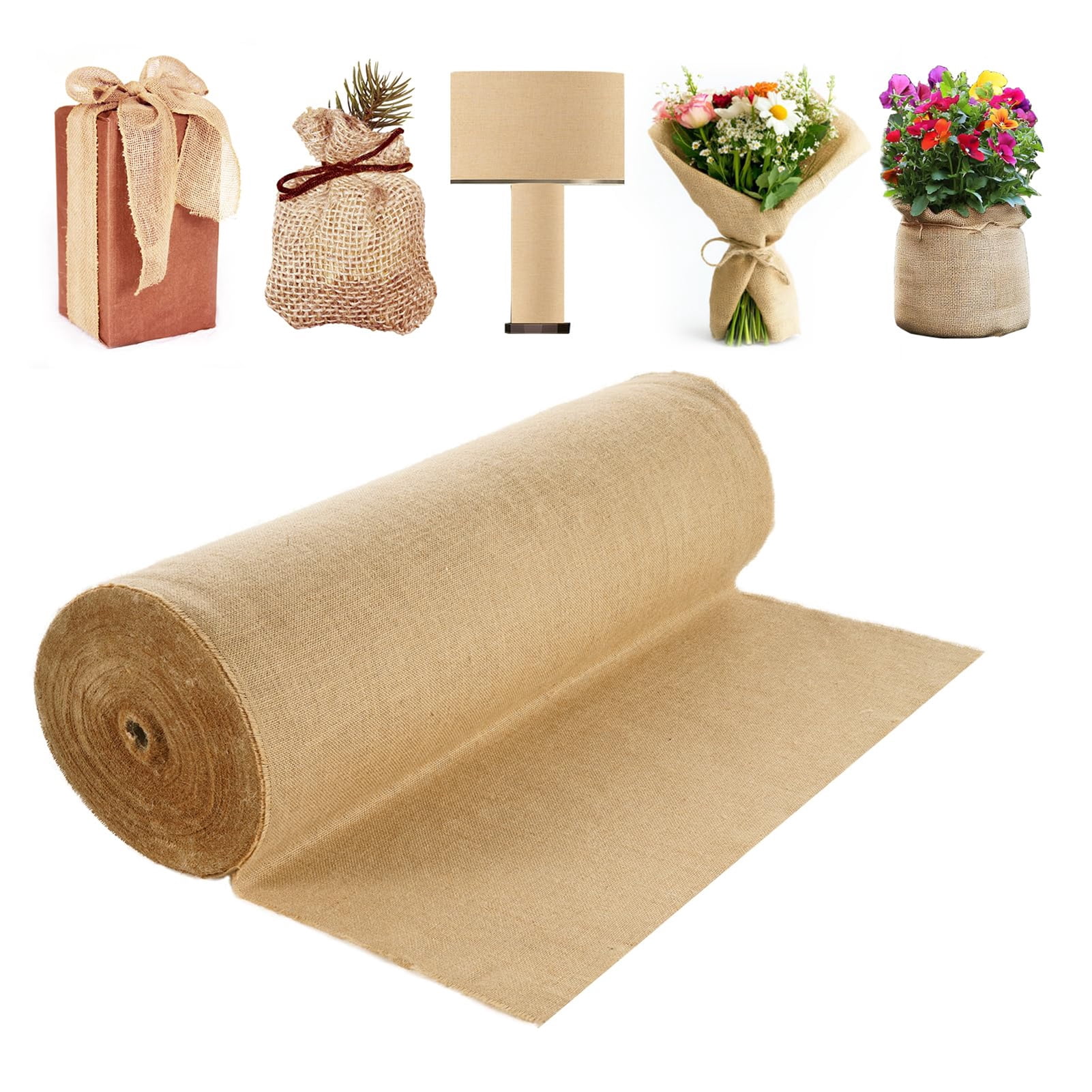 Oiur 1 Roll Linen Fabric Natural Flax Fiber Fabric Roll 4.5m Long Linen ...