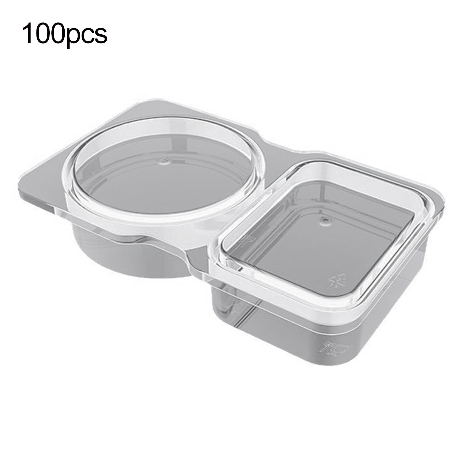 Oiur 100pcs Disposable Sauce Box,Double Compartment Condiment Container ...