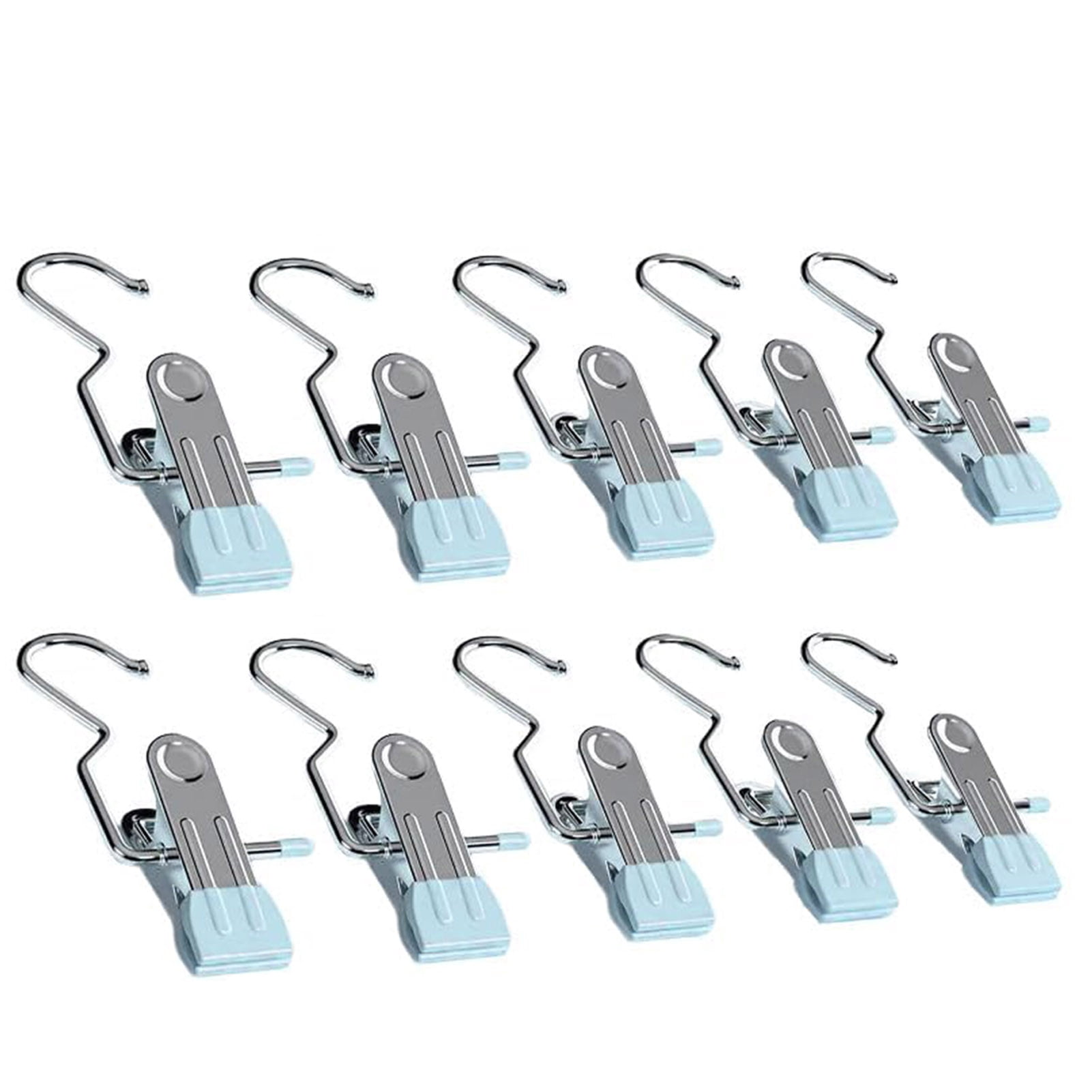Oiur 10Pcs Hanger Clip Space-Saving Convenience Metal Clothespin Hook ...