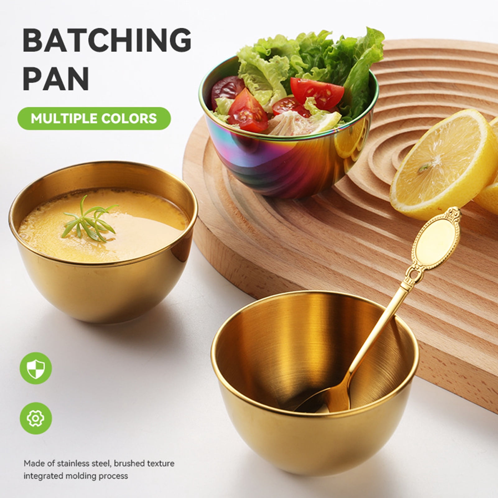 Oiur 170 ml Jam Bowl with Spoon Pack Sauces Drop-resistant Stainless ...