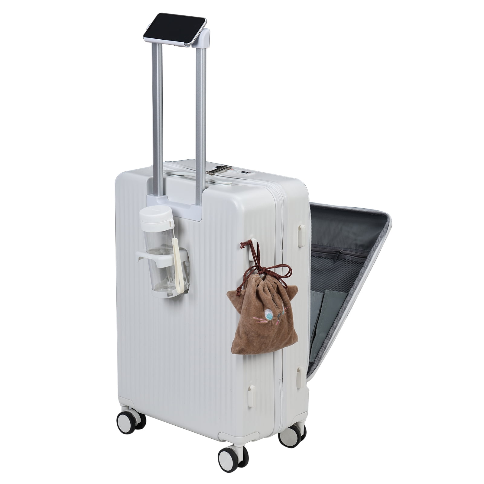 Oiur 24 inch Suitcase,Front Open Carry on Luggage,Built-in lock Carry ...