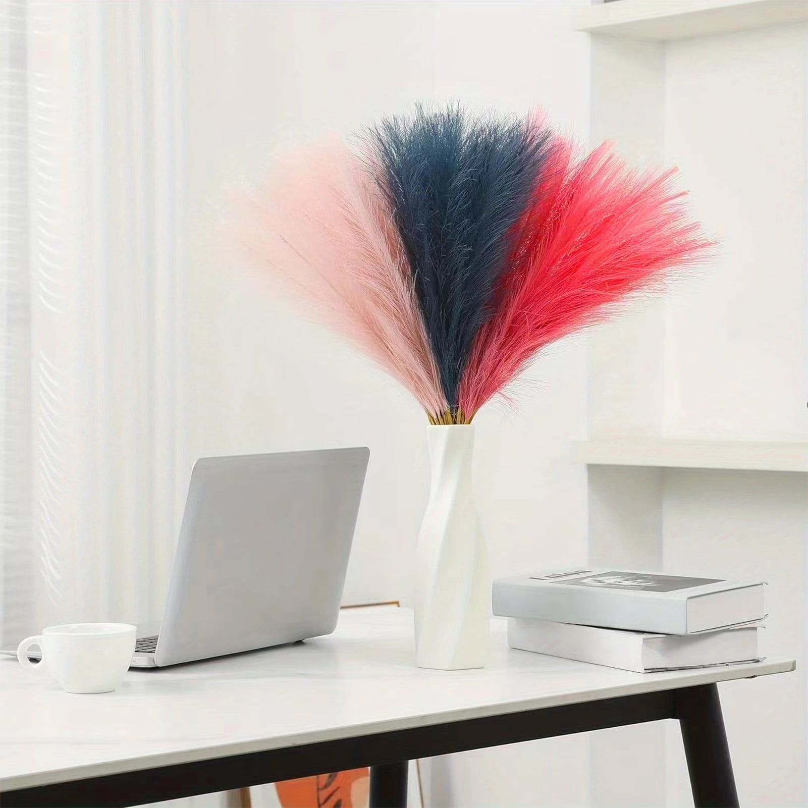 Oiur 30Pcs 55CM Artificial Reed Fluffy Realistic Fake Pampas Grass ...