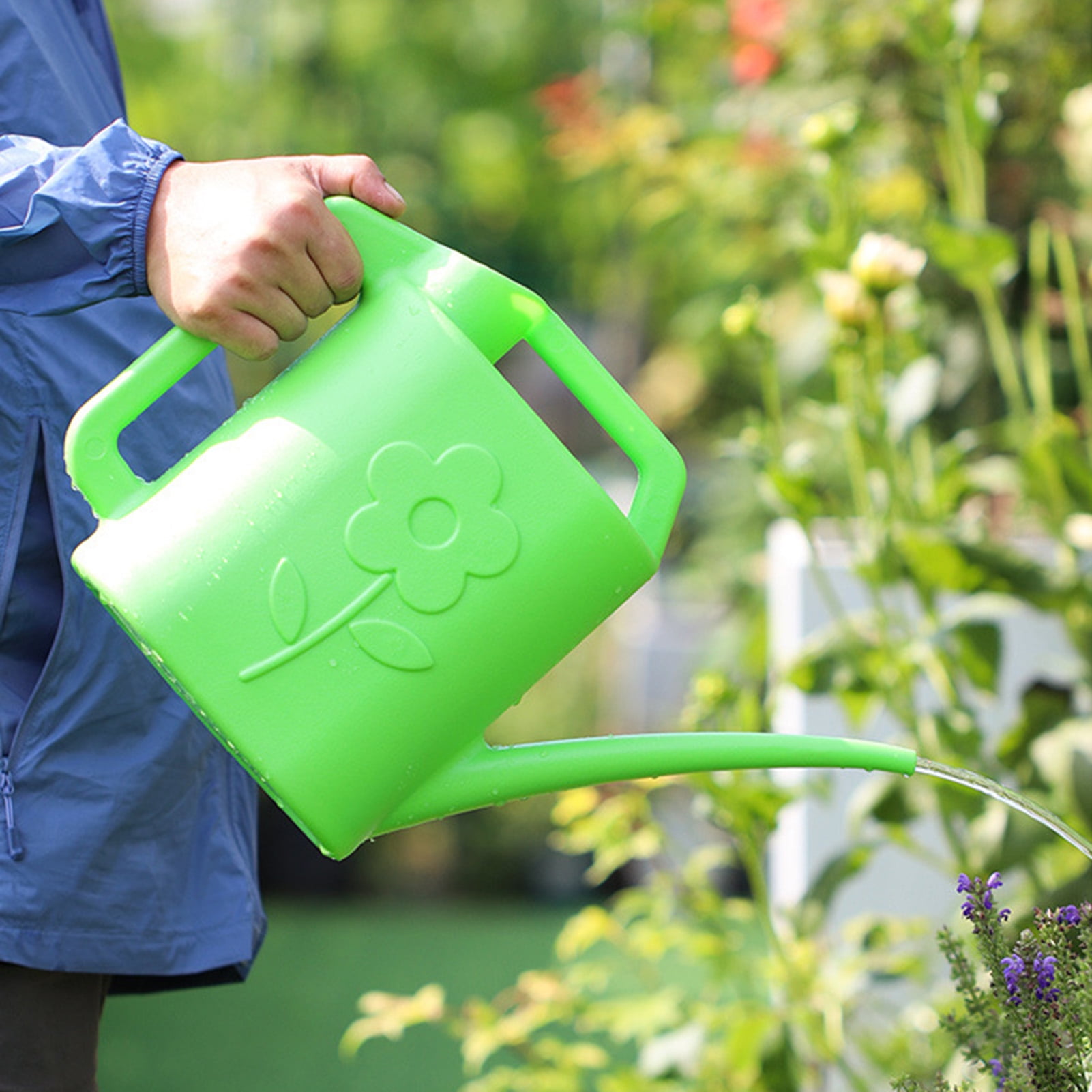 Oiur 4L Watering Can Watering Bottle with Long Spout Dual Handle ...