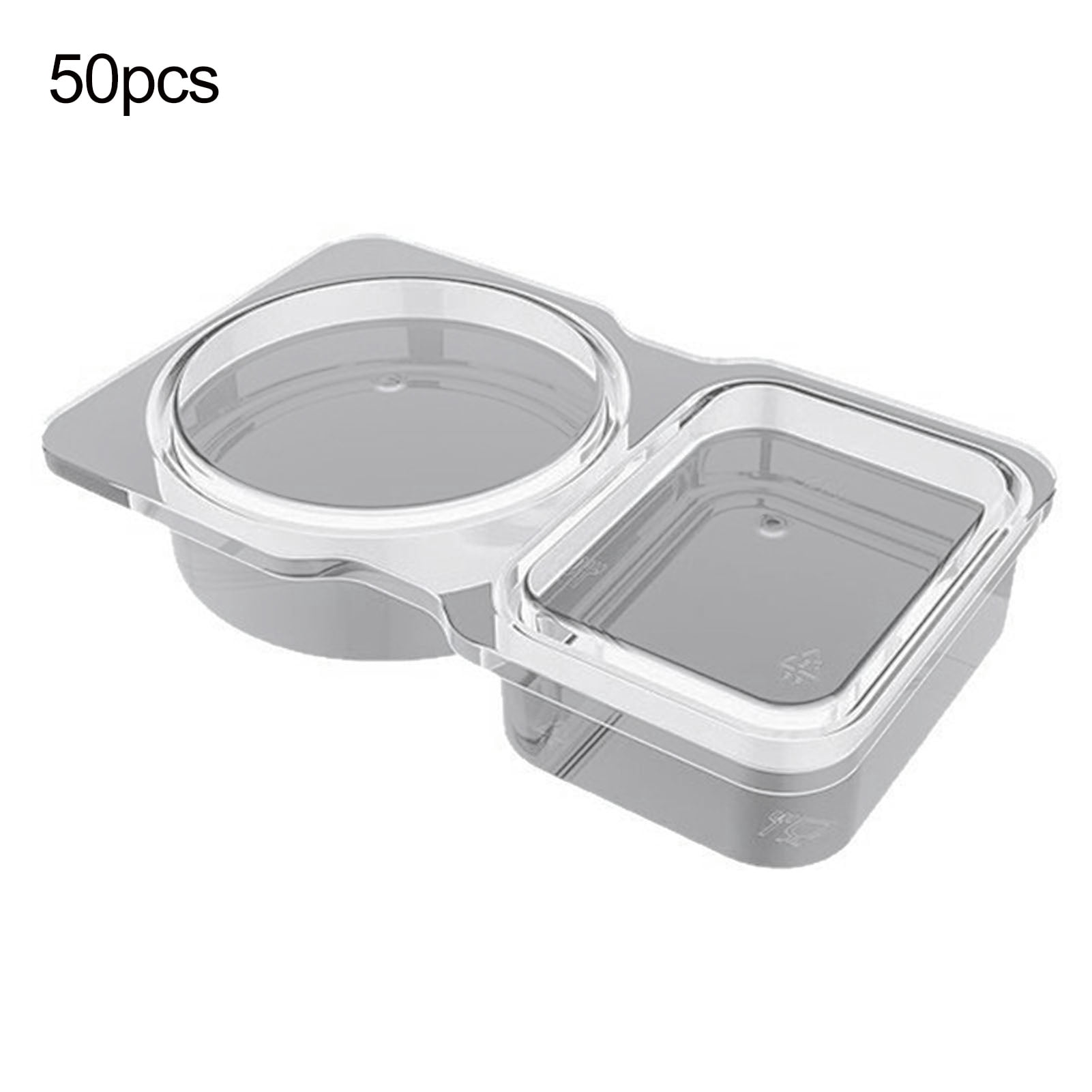 Oiur 50pcs Disposable Sauce Box,Double Compartment Condiment Container ...