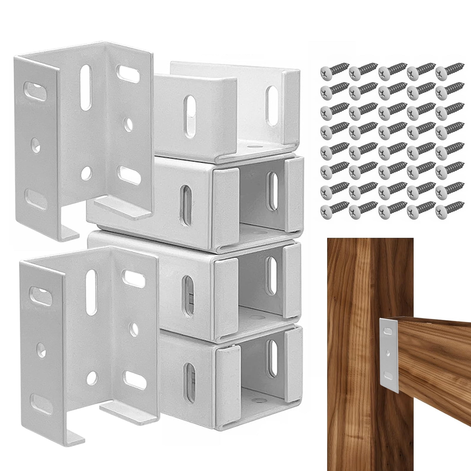 Oiur 8Pcs Aluminum Fence Brackets Stable Connection Rustproof Powder ...