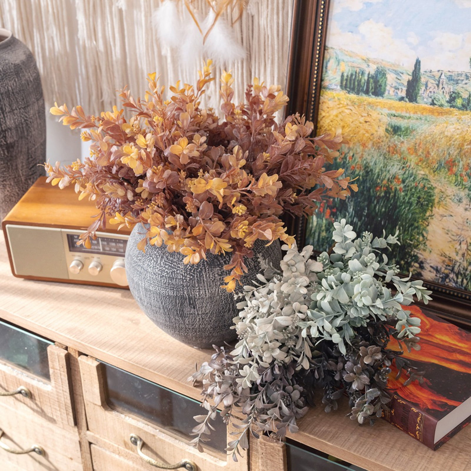 Oiur Artificial Plant Branch with Stem Realistic Reusable Non-withering ...