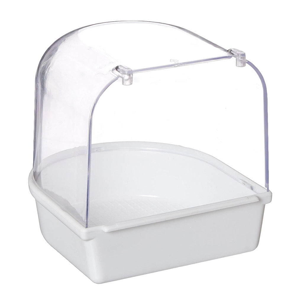 Oiur Bird Bath Box Parakeet Shower Caged Parrot Bathing Tub Accessory ...