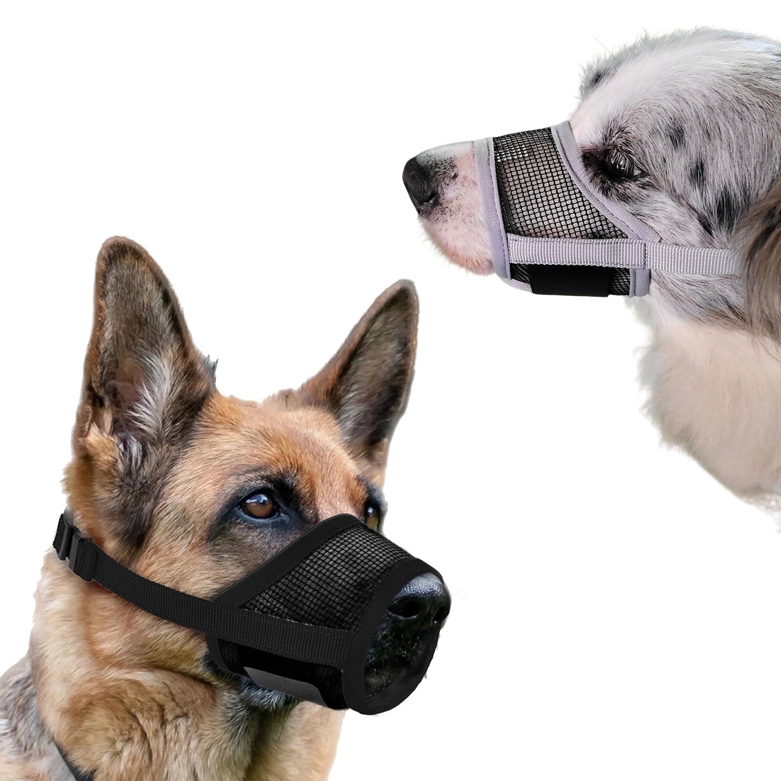 Oiur Dog Muzzle Adjustable Mesh Dog Mouth Guard to Prevent Biting ...