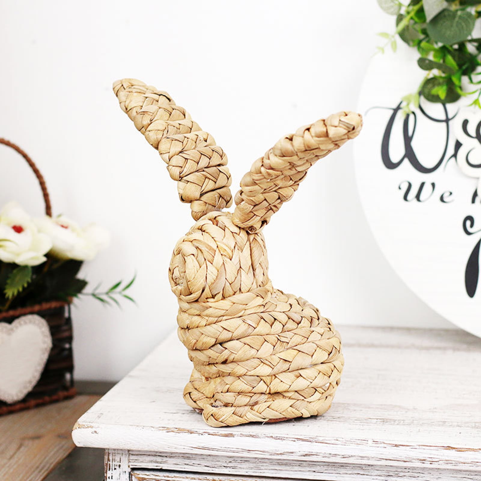 Oiur Easter Rabbit Statue Handcrafted Bunny Figurine Standing Creative ...