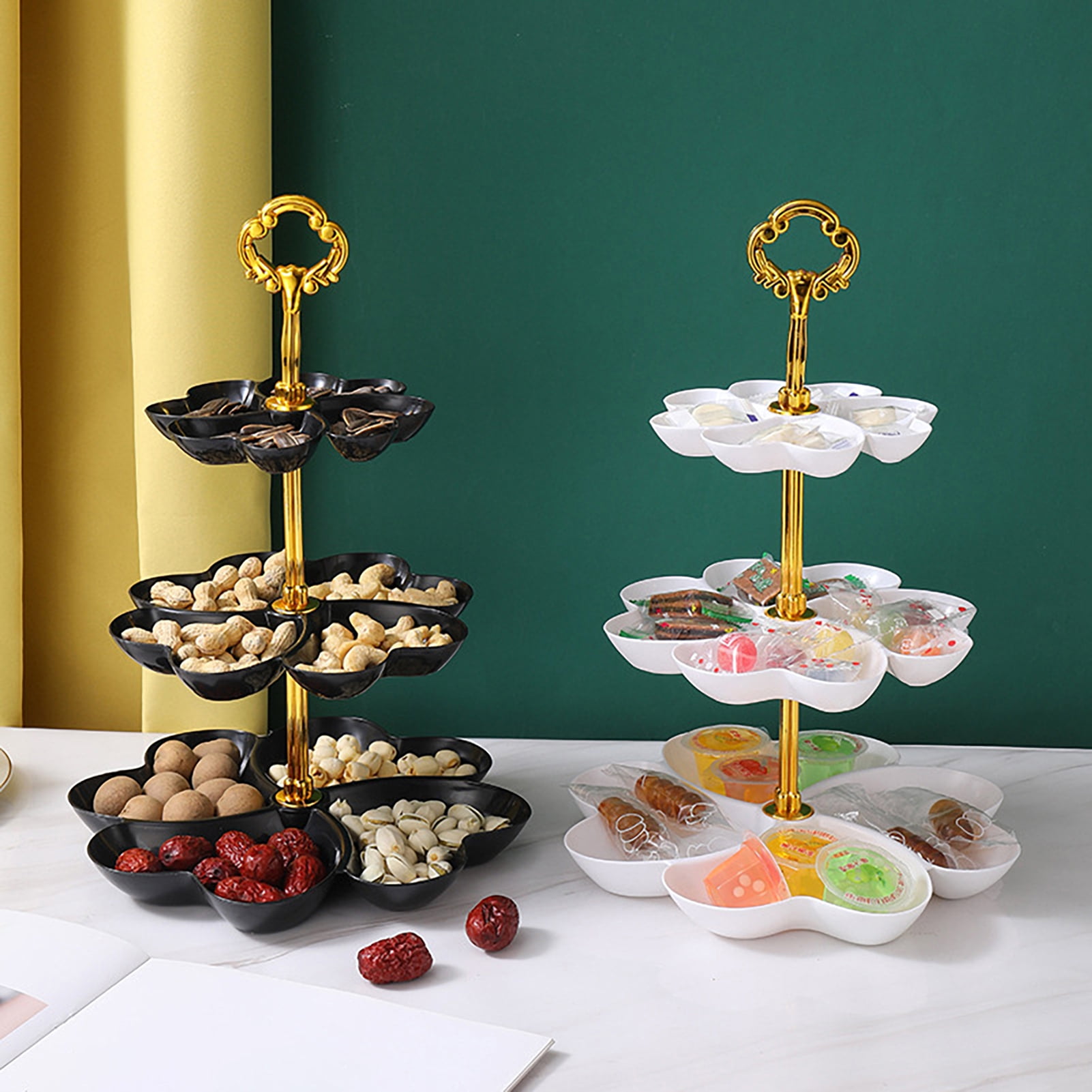 Oiur Fruit Bowl Basket Stand for Kitchen Countertop 3 Tier Space-Saving ...