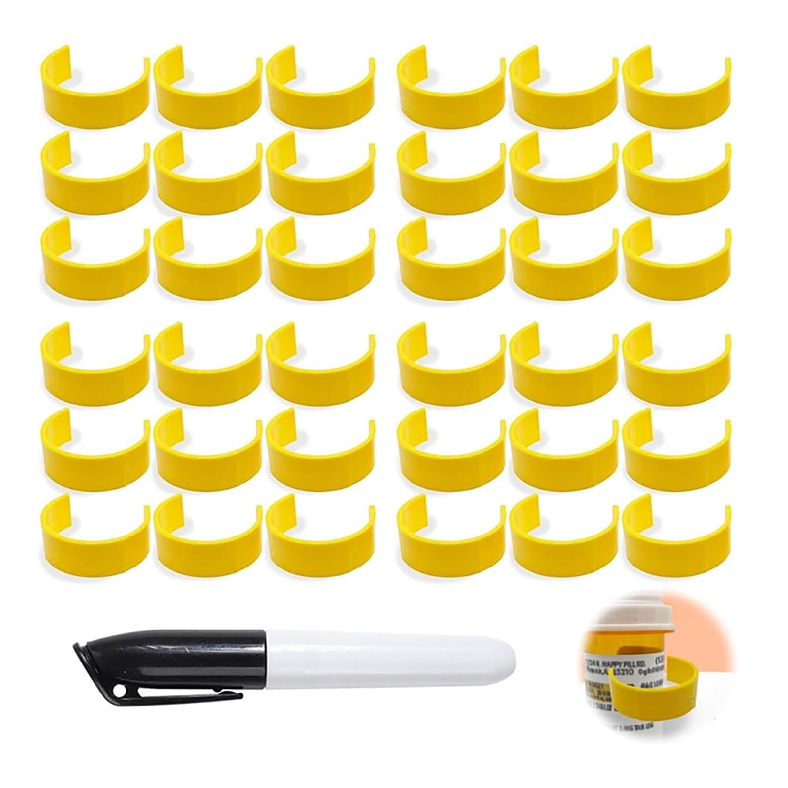 Oiur Medicine Bottle Label Clips Reusable Pill Bottles Clips Set Bottle ...
