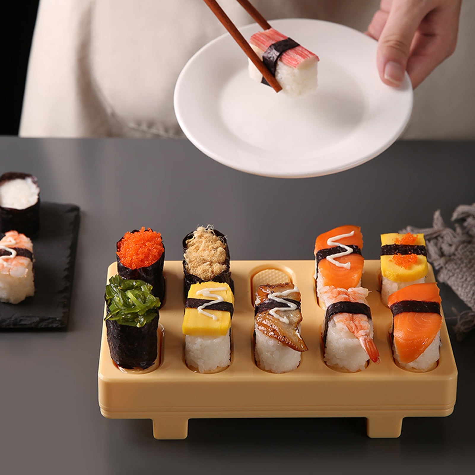 Oiur Onigiri Sushi Mold Nigiri Bento Rice Ball Maker 10 in 1 Mini ...