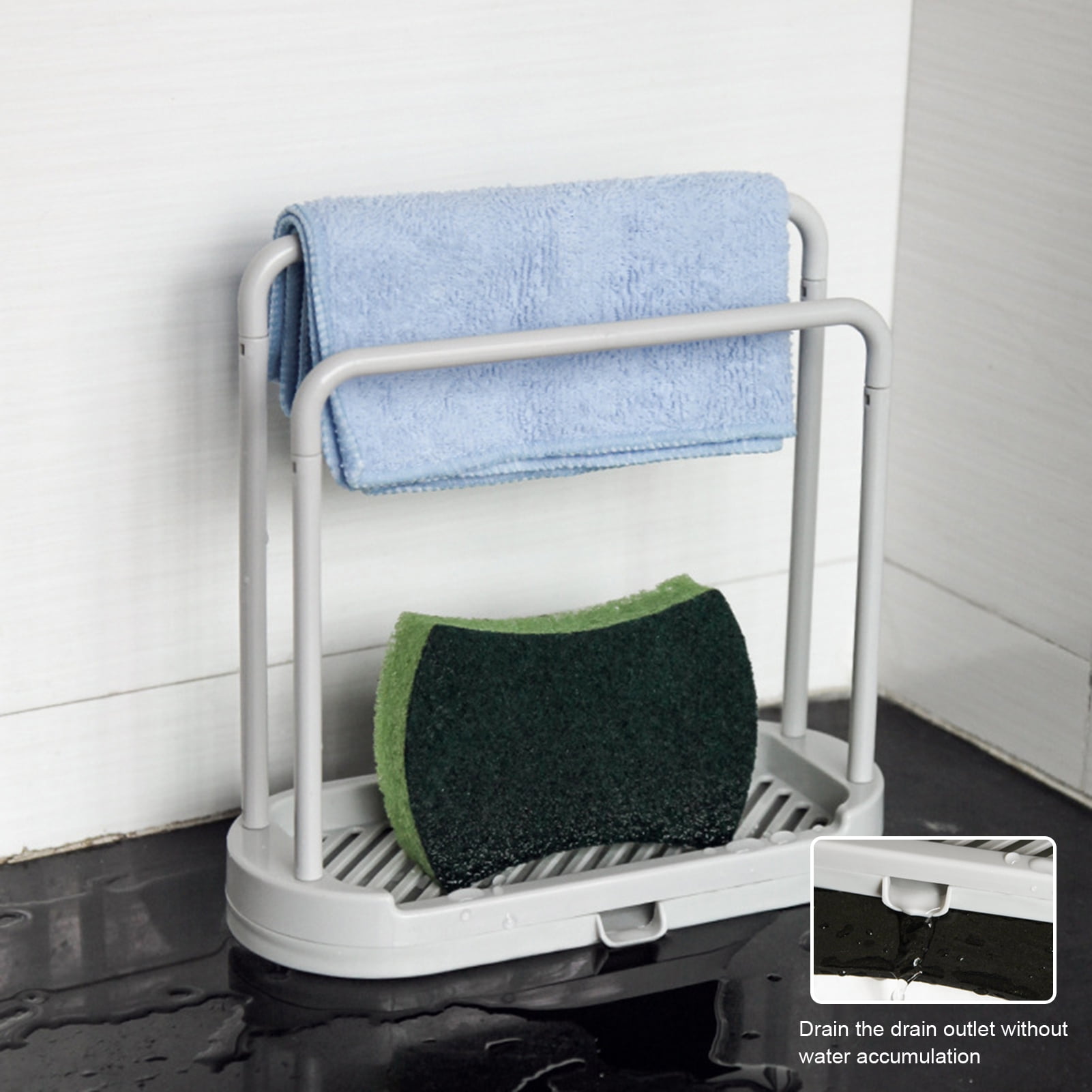 Oiur Plastic Storage Rack with Removable Base Smooth Edges 2 Poles ...