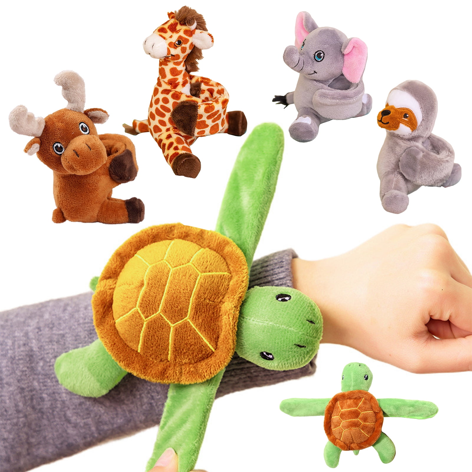 Oiur Stuffed Animals Slap Bracelets for Kids Plush Cartoon Giraffe ...