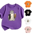 Oiyii Toddler Girl's Halloween Short‑Sleeve T‑Shirt Ghost Black Cat ...