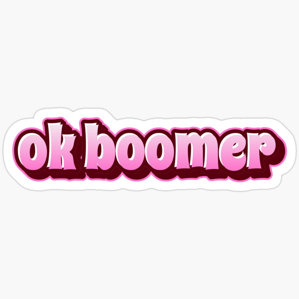 Ok Boomer Pink Sticker Bold Sticker Phone Decal Water Bottle Stickers ...