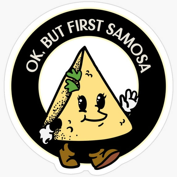 Ok, But First Samosa Sticker Phone Decal Water Bottle Stickers Car ...