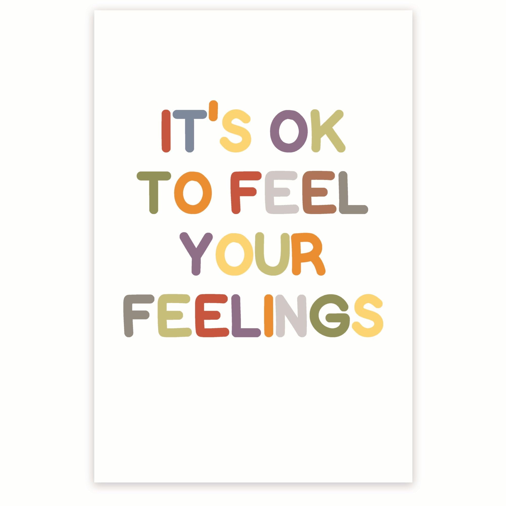 It's Ok To Feel Your Feelings Poster - Self Acceptance - Therapist ...