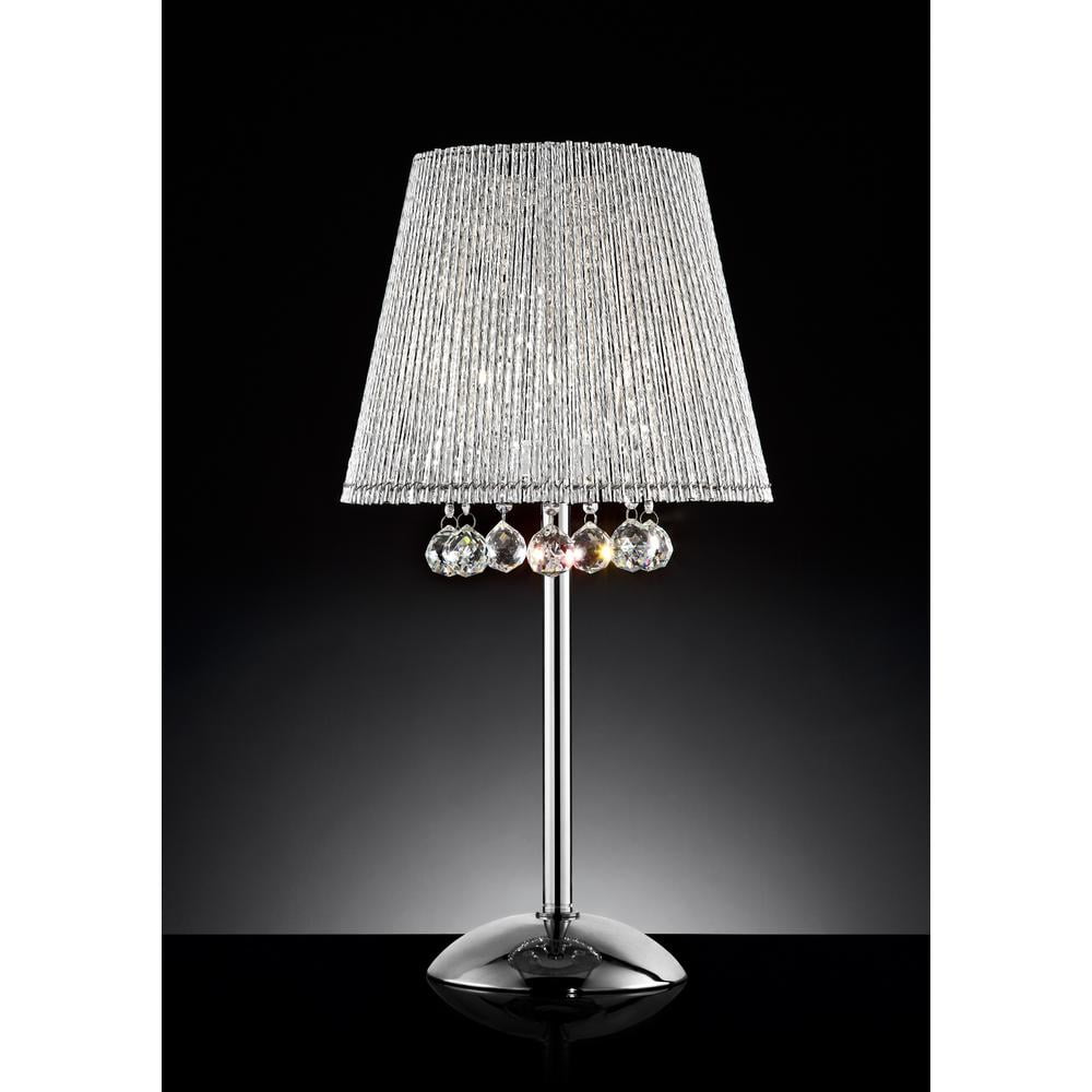 Ok Lighting Ok-5142T 28"H Crystal Table Lamp, Silver Chrome - Walmart.com