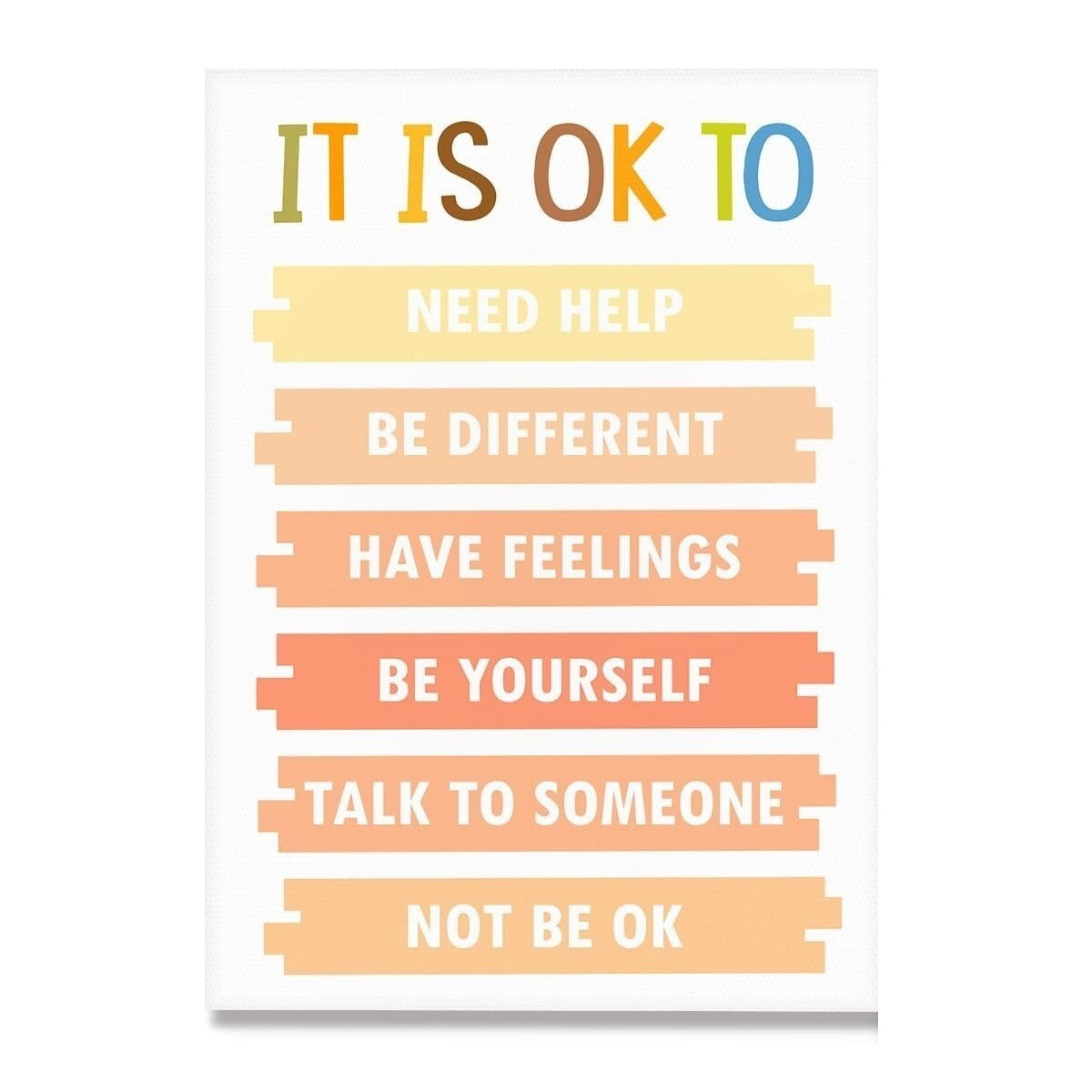 Its Ok Not to Be Ok Canvas Wall Art,Positive Affirmations Wall Decor ...