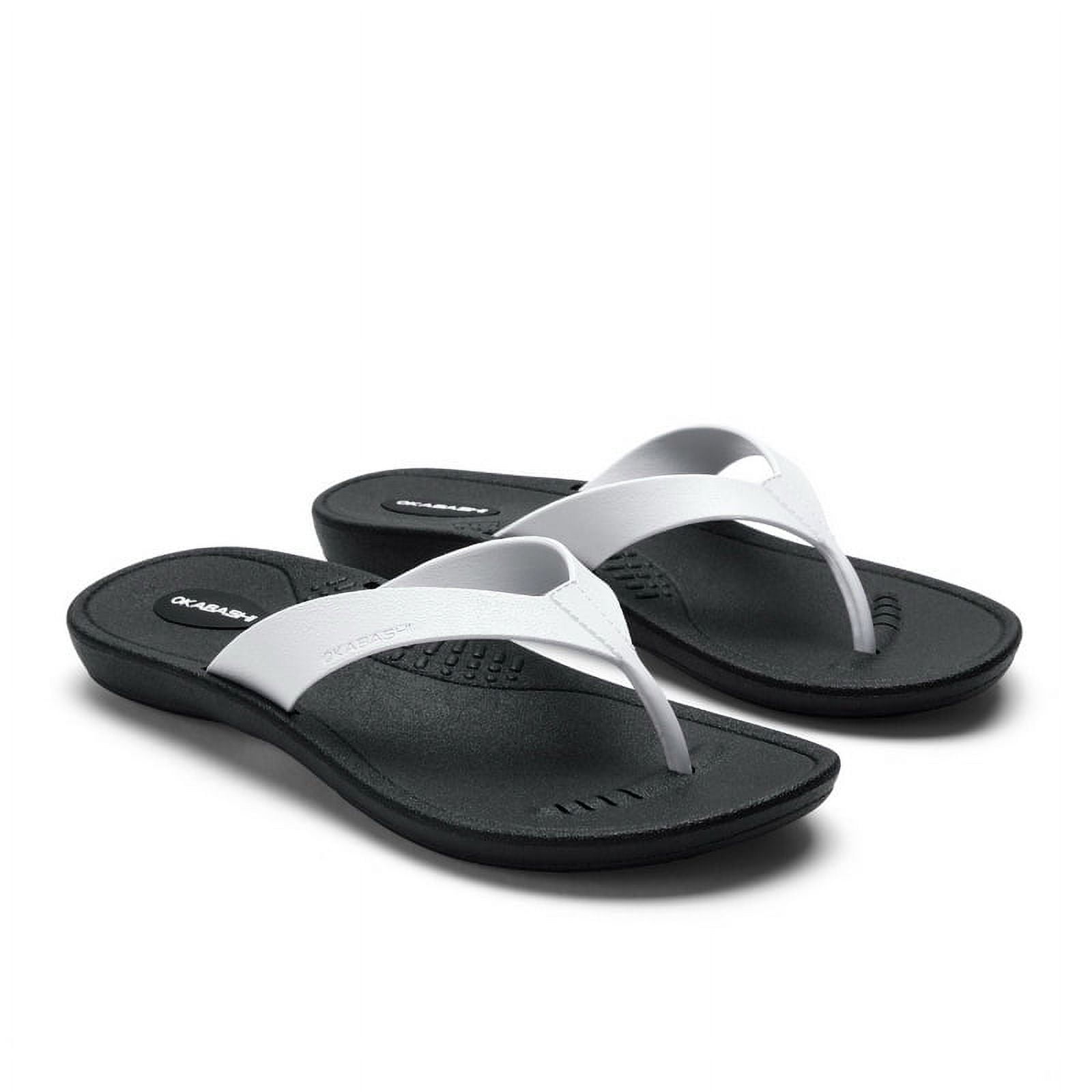 Okabashi Breeze Women's Flip Flops-Black/White-M - Walmart.com