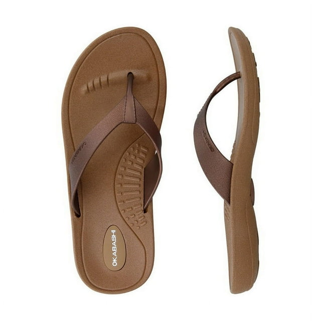 Okabashi Breeze Women's Flip Flops-Toffee/Copper-L - Walmart.com