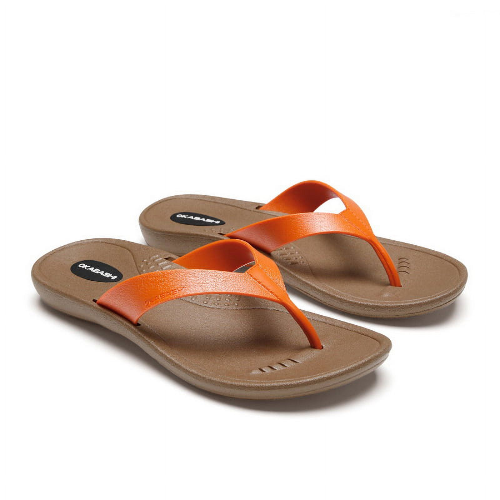 Okabashi Breeze Women's Flip Flops-Toffee/Orange-M - Walmart.com