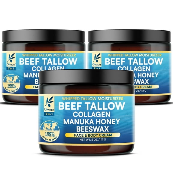 Okaga Beef Tallow for Skin, Organic Grass-Fed Beef Tallow Balm with ...