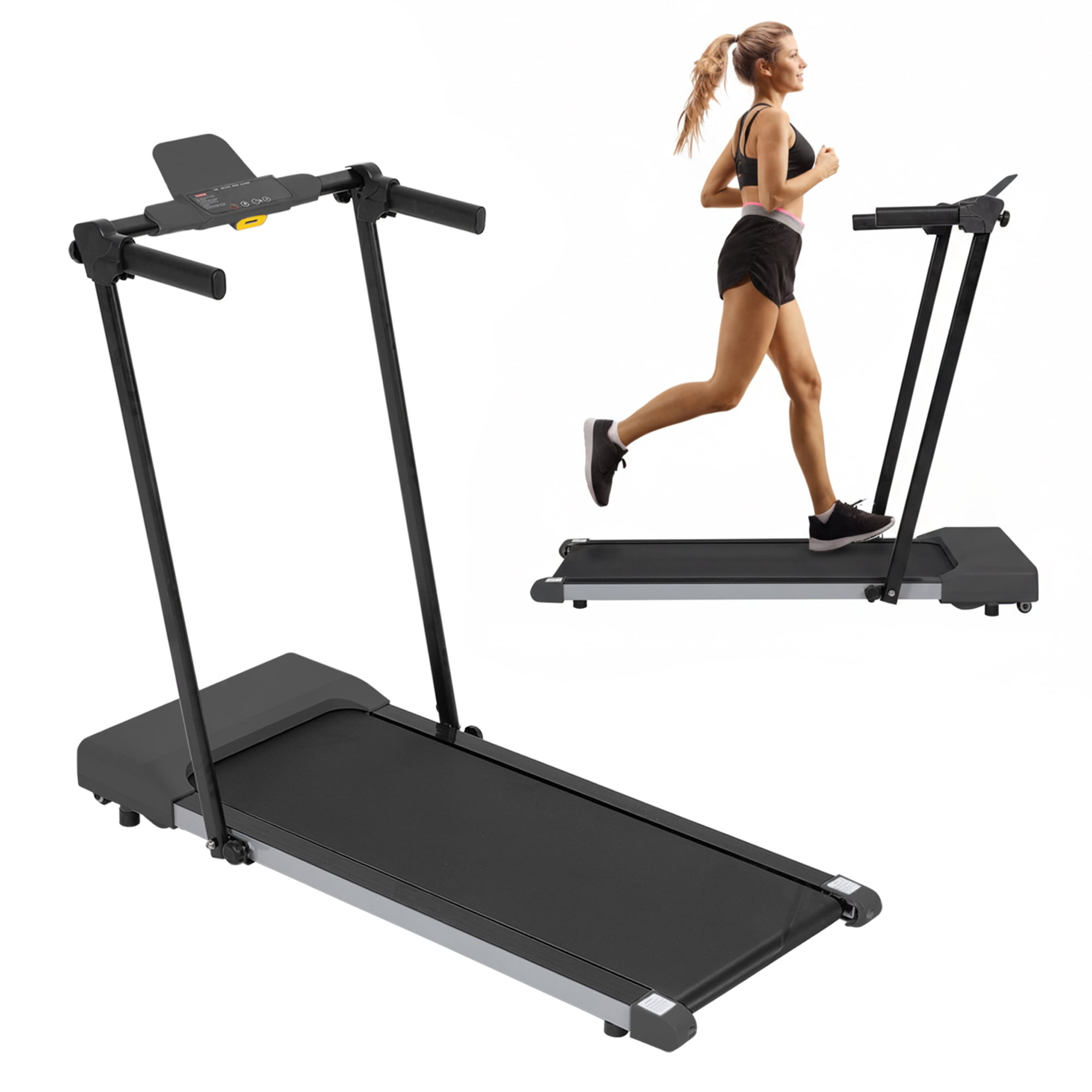 Okak Lightweight Folding Treadmill with Arms, Portable Treadmill with ...