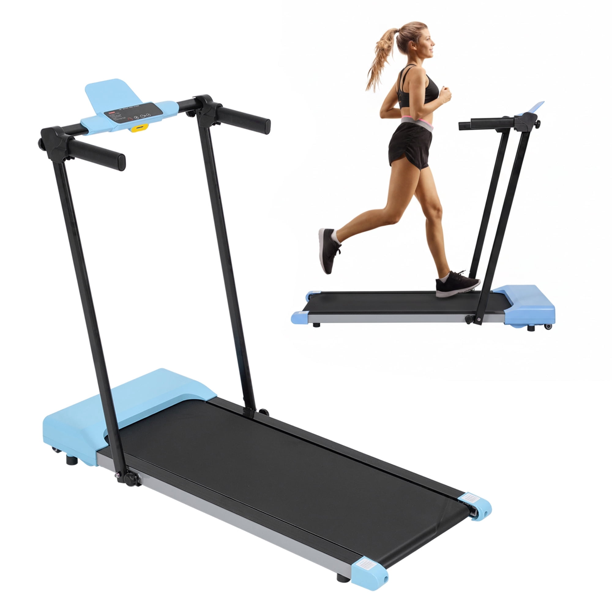Okak Lightweight Folding Treadmill with Arms, Portable Treadmill with ...