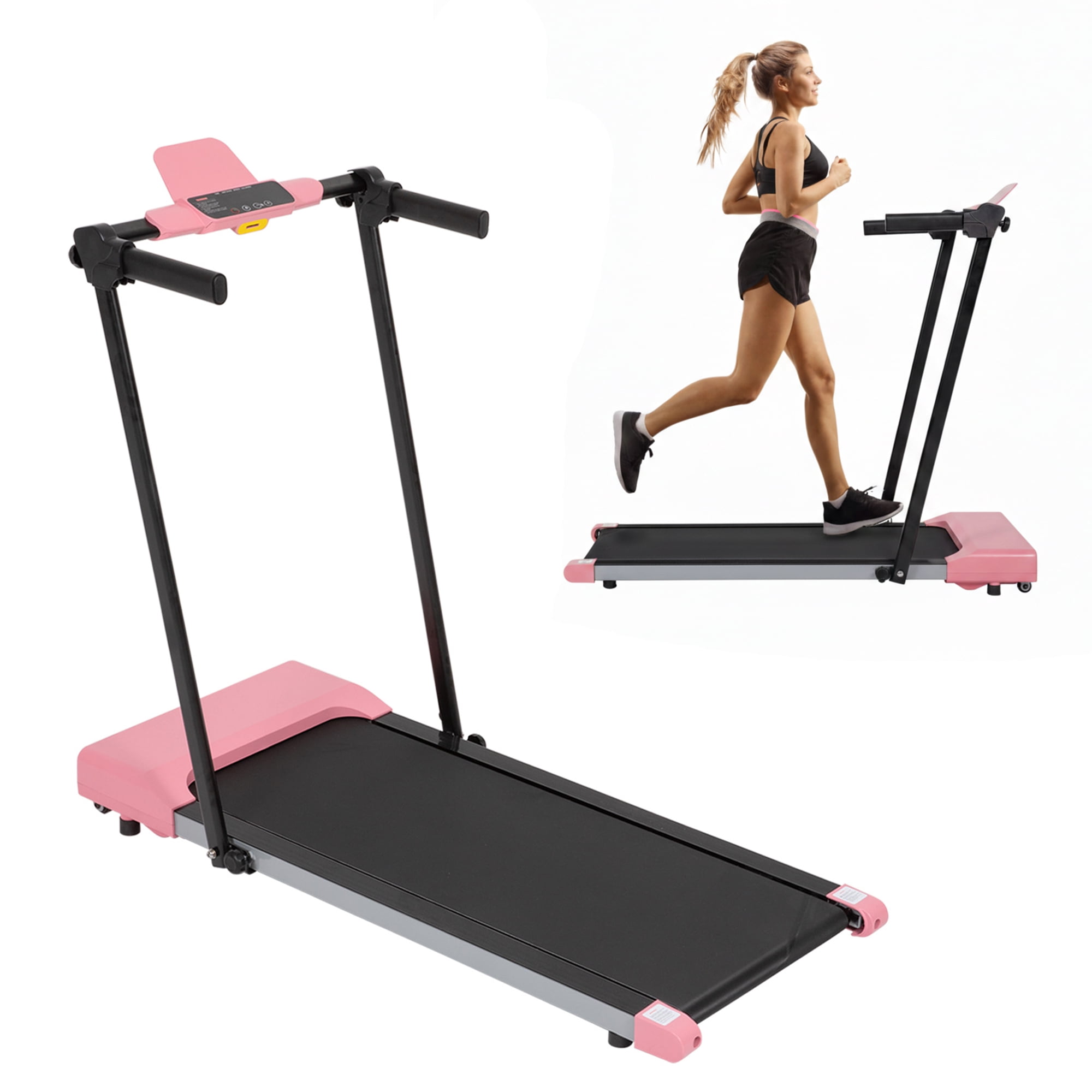 Okak Lightweight Folding Treadmill with Arms, Portable Treadmill with ...