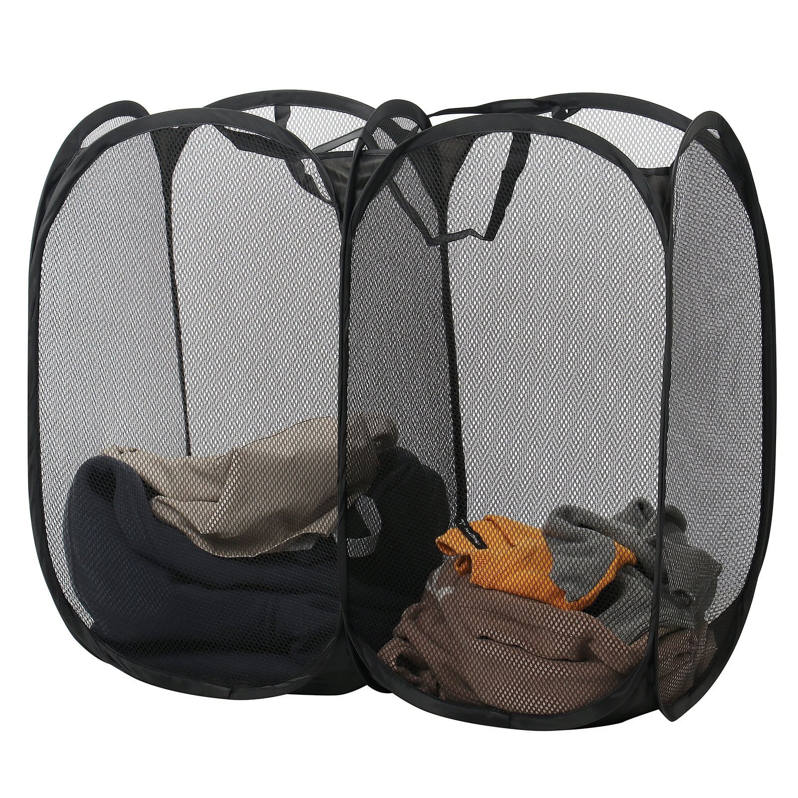 Okaka 140L Pop-Up Dual Mesh Laundry Hamper with 2 Compartments for ...