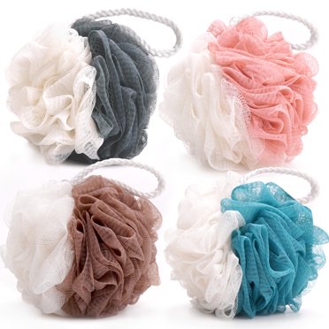 Metene Exfoliating Shower Loofah Sponge 3 Pack, Natural Luffa, Gentle ...