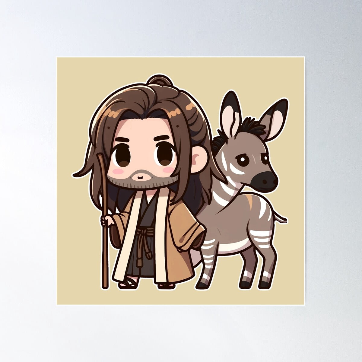 Okapi And Jesus X Okapi And Jesus Poster Wall Art, Modern Wall Decor ...