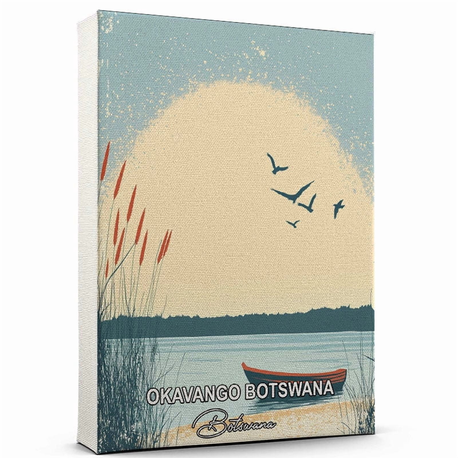Okavango Botswana Travel Canvas Wall Art – Botswana Canvas – A Scenic ...