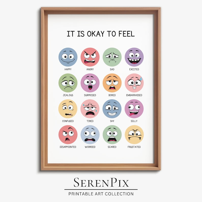 It'S Okay To Feel, Kids Wall Art, Prints For Kids, Inspirational ...