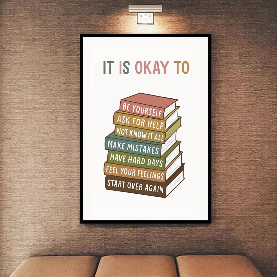 It Is Okay To Feel Poster, Boho Classroom Decor, Feelings Chart, School ...