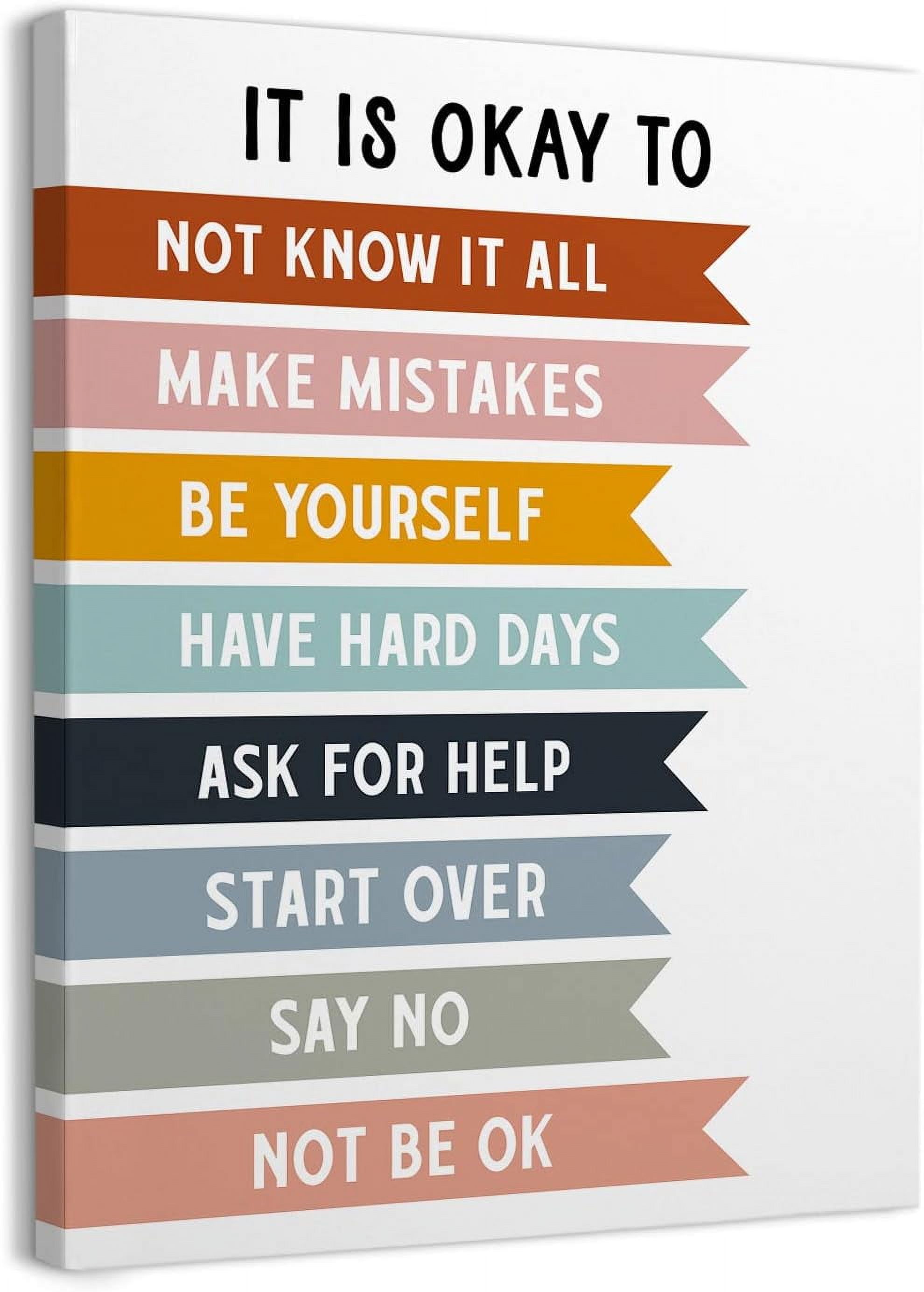 It is Okay To Mental Health Framed Canvas Wall Art Decor 11×14 inch ...