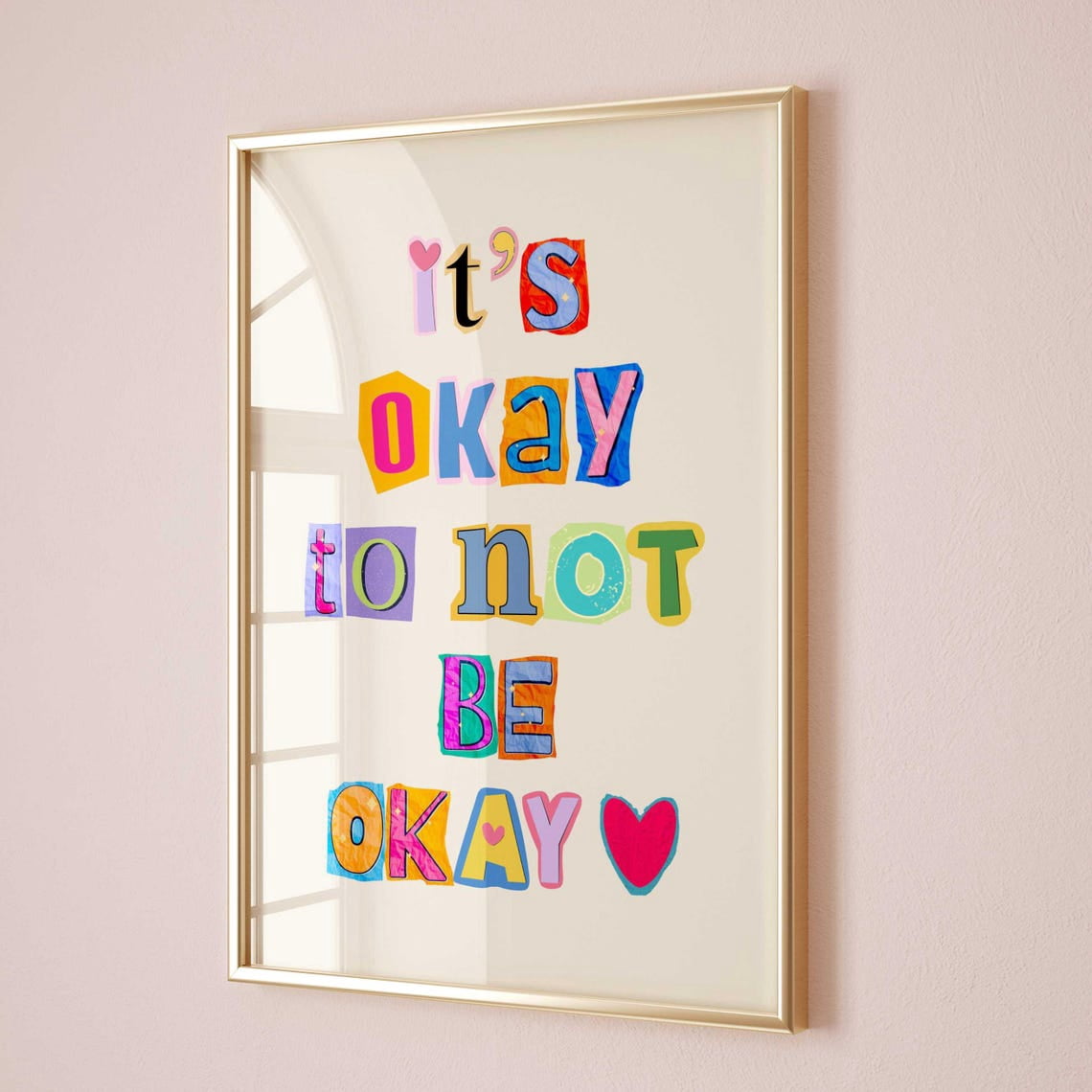 It'S Okay To Not Be Okay Print Affirmations Poster Daily Reminder Wall ...