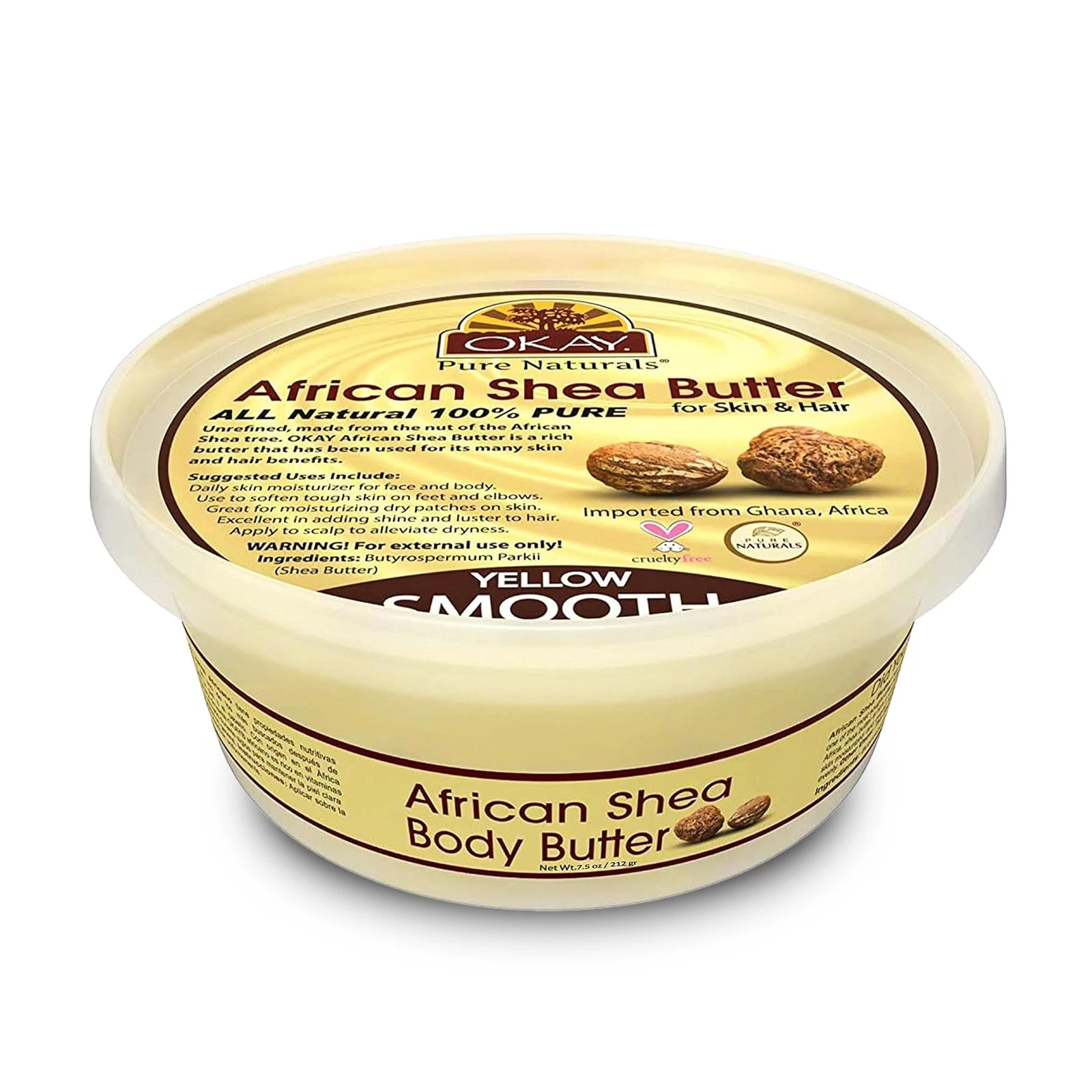 Okay Pure Naturals 8Oz Unrefined Yellow Shea Butter Skin And Hair ...
