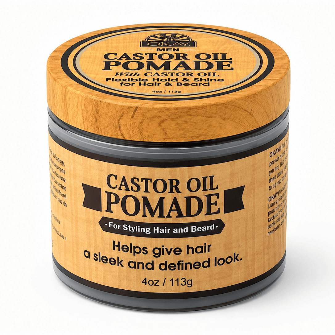 OKAY Men Castor Oil Beard & Hair Pomade, 4 oz, All-Day Hold - Walmart.com