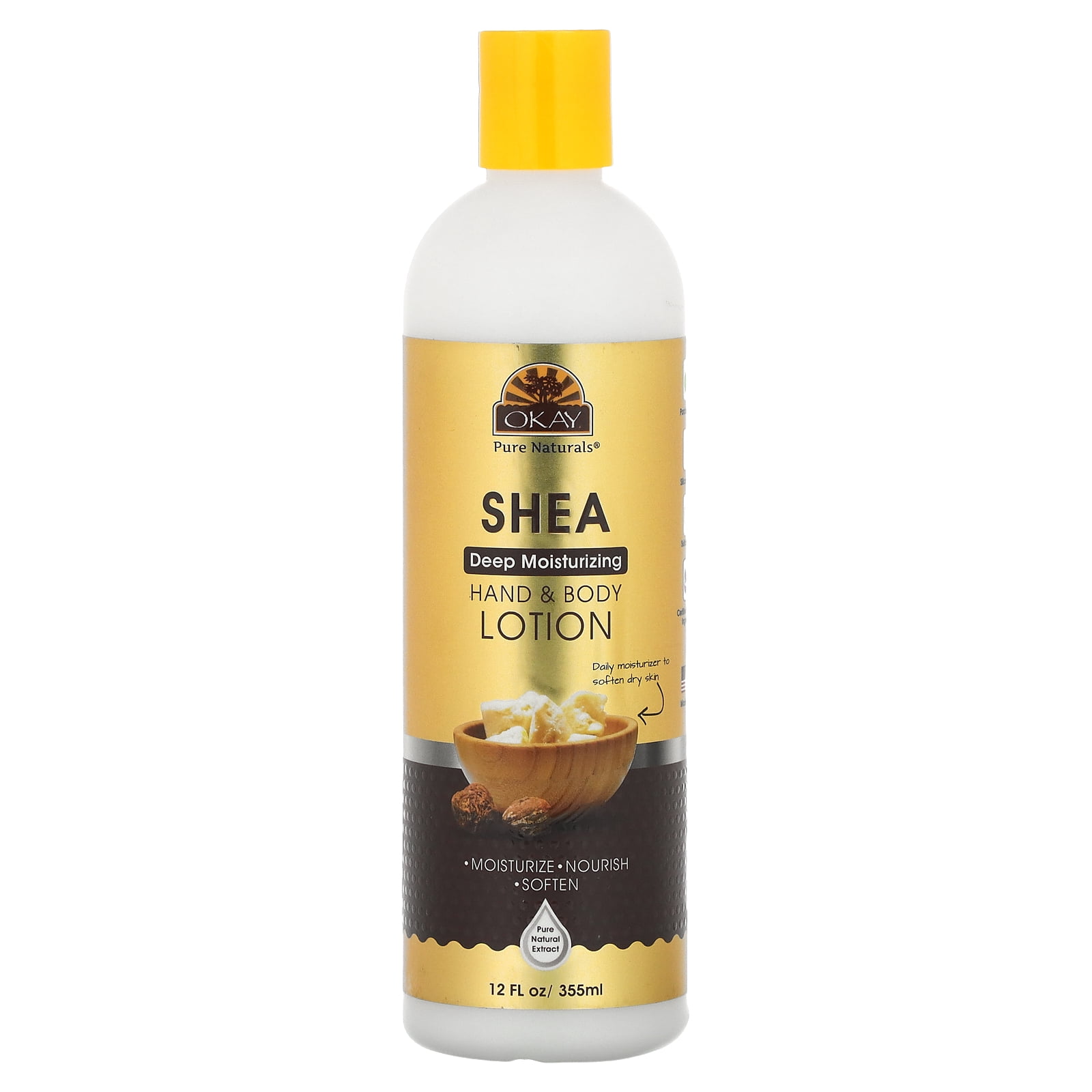 Okay Pure Naturals Hand & Body Lotion, Shea , 12 fl oz (355 ml ...