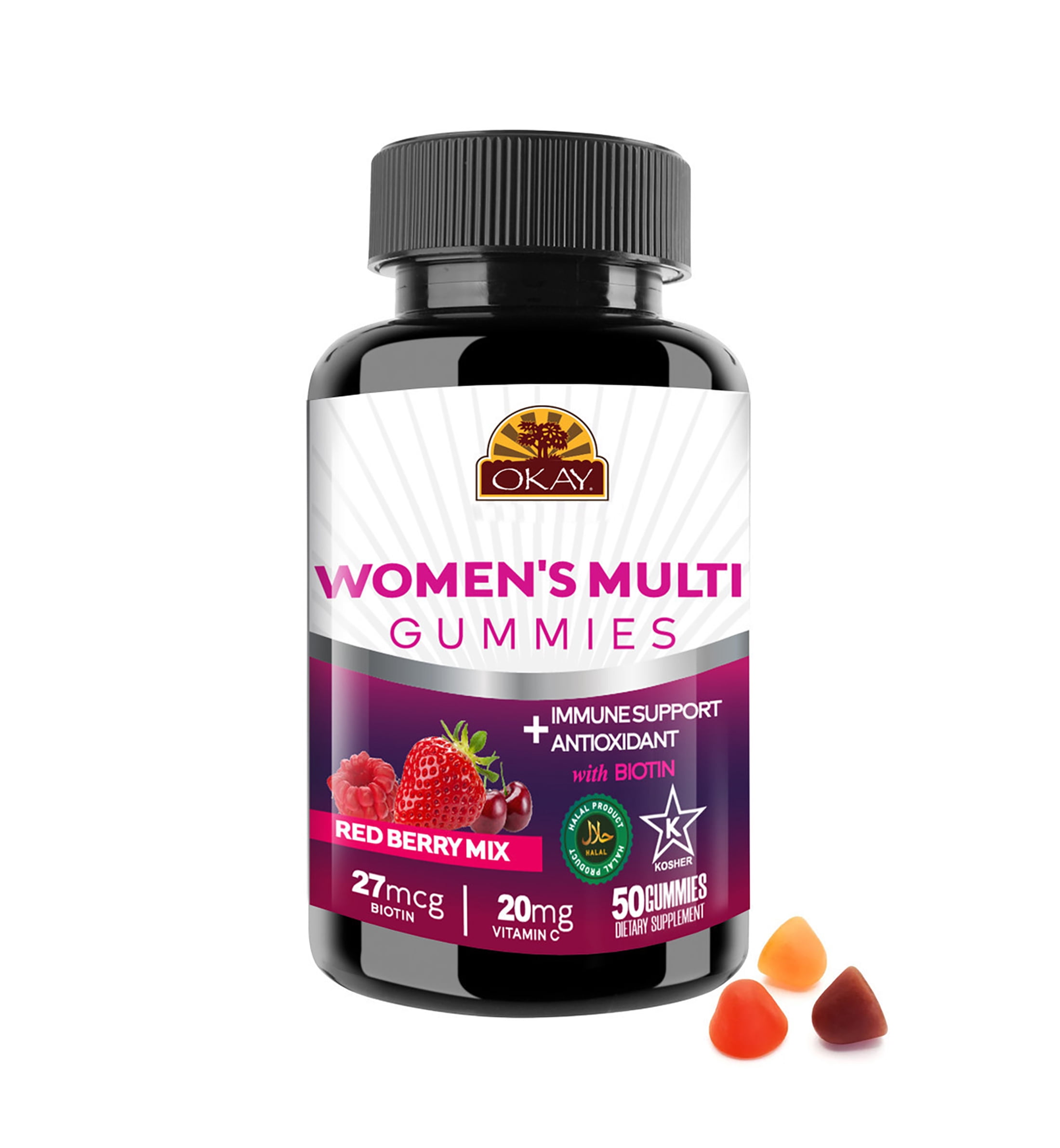 Okay Pure Naturals Multivitamin Gummies with Vitamin C and Biotin ...