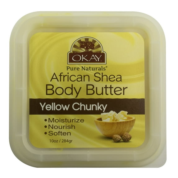 Okay Shea Butter Deep Moisturizing Body Butter, Yellow Chunky, 10 Oz ...