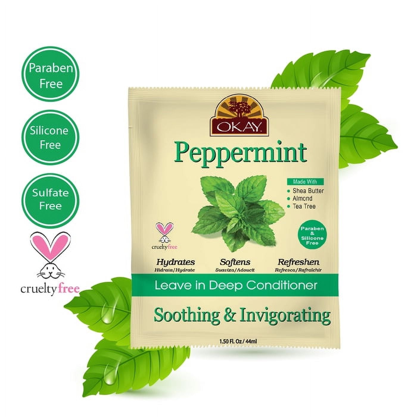 Okay Soothing and Invigorating Peppermint Leave In Conditioner, 1.5 Oz, 2 Pack - Walmart.com