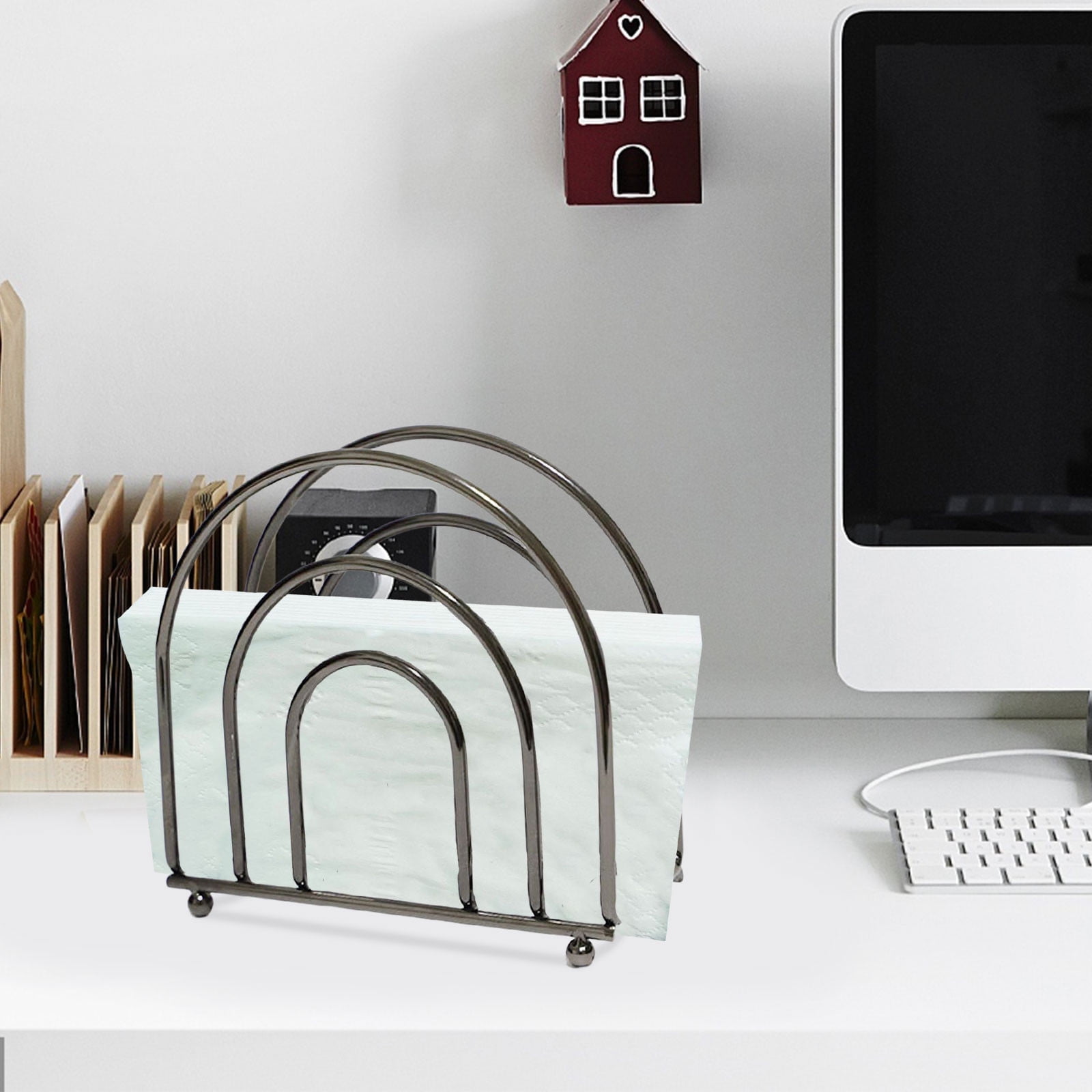 Okaydehi Napkin Holder for Dining Table Decor, Freestanding Metal Paper ...