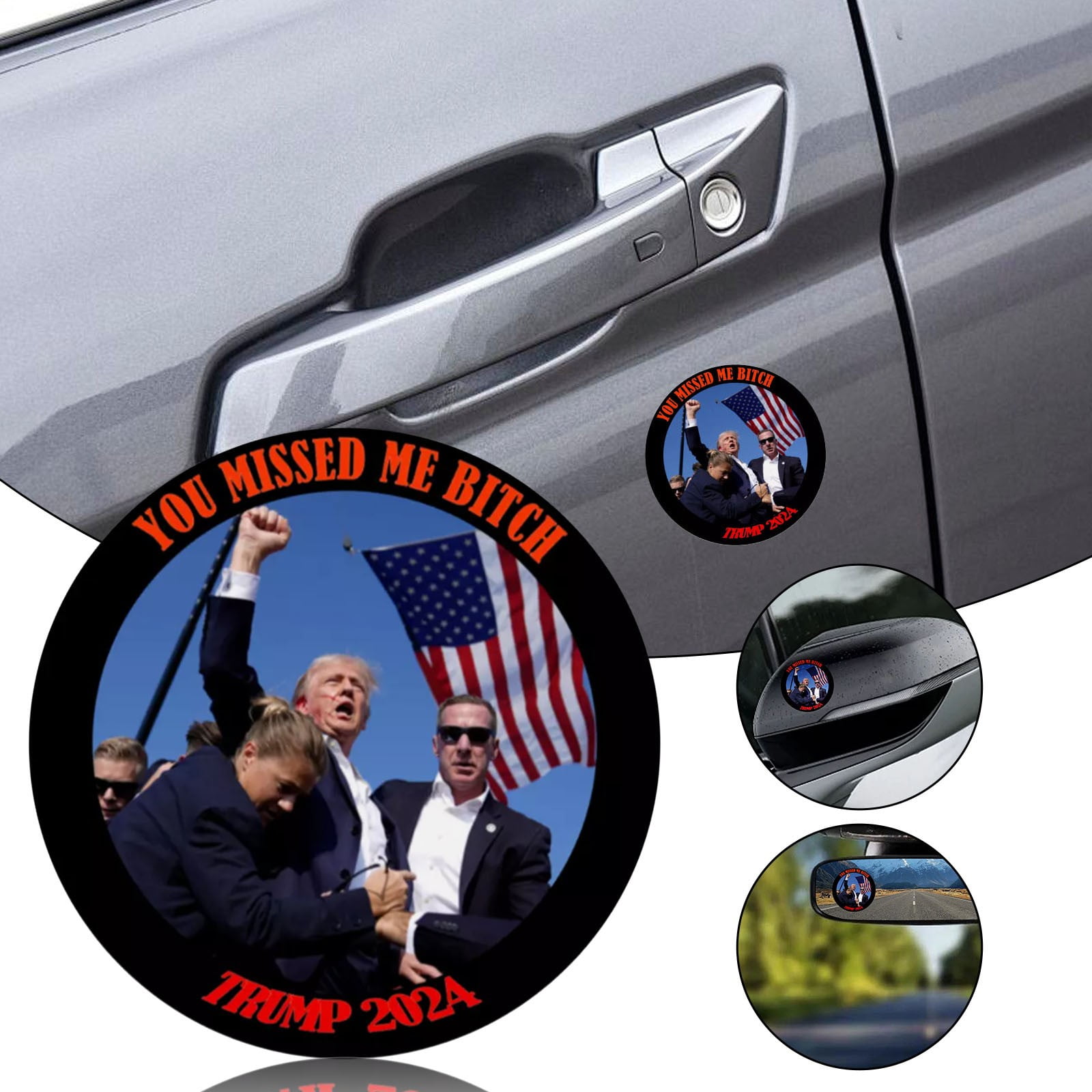 Okaydehi Stickers Shooting T Rump 2024 You Missed Me Window Sticker ...