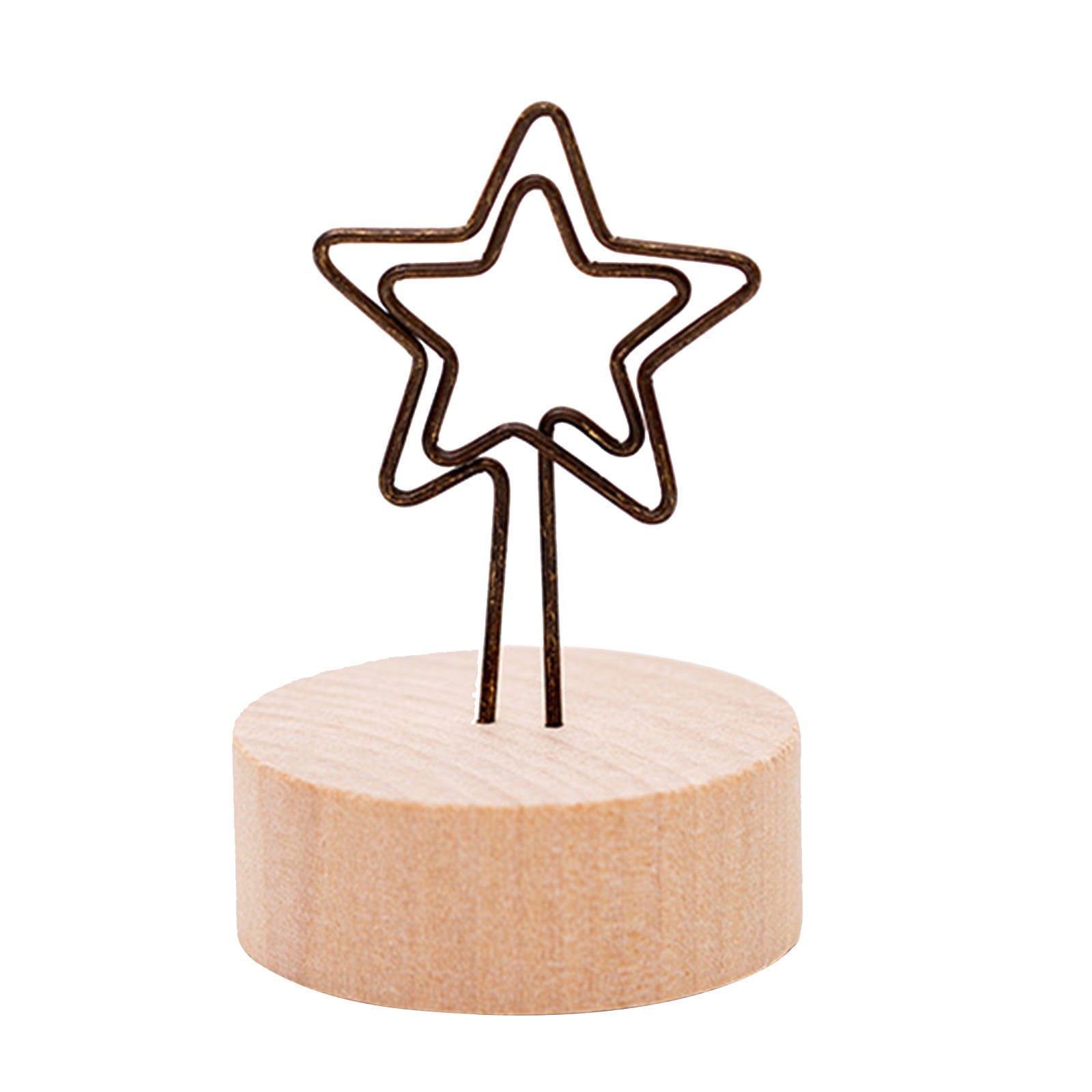 Okaydehi Sticky Note Wooden Card Holders Wire Shape Table Photo Holder ...